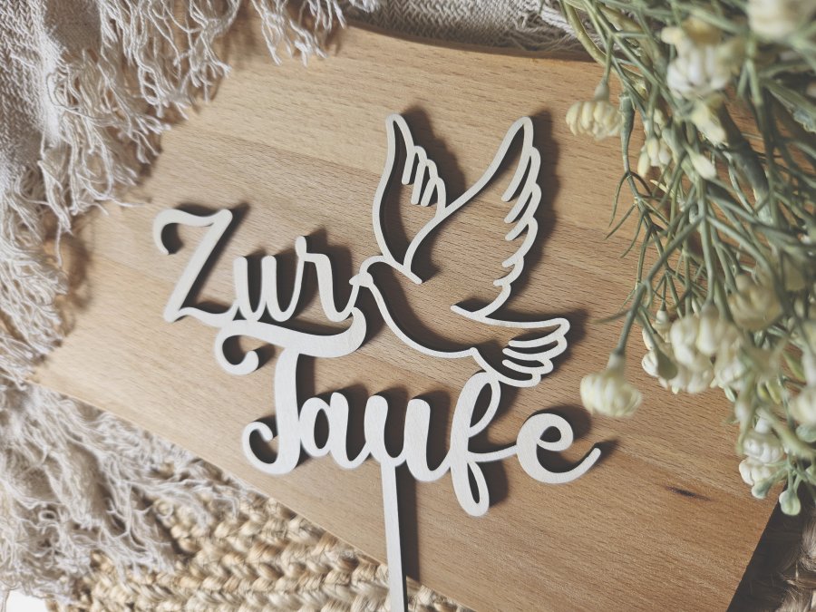 Cake Topper Schriftzug "Taufe 2" personalisiert aus Holz | Mit-Liebe ...